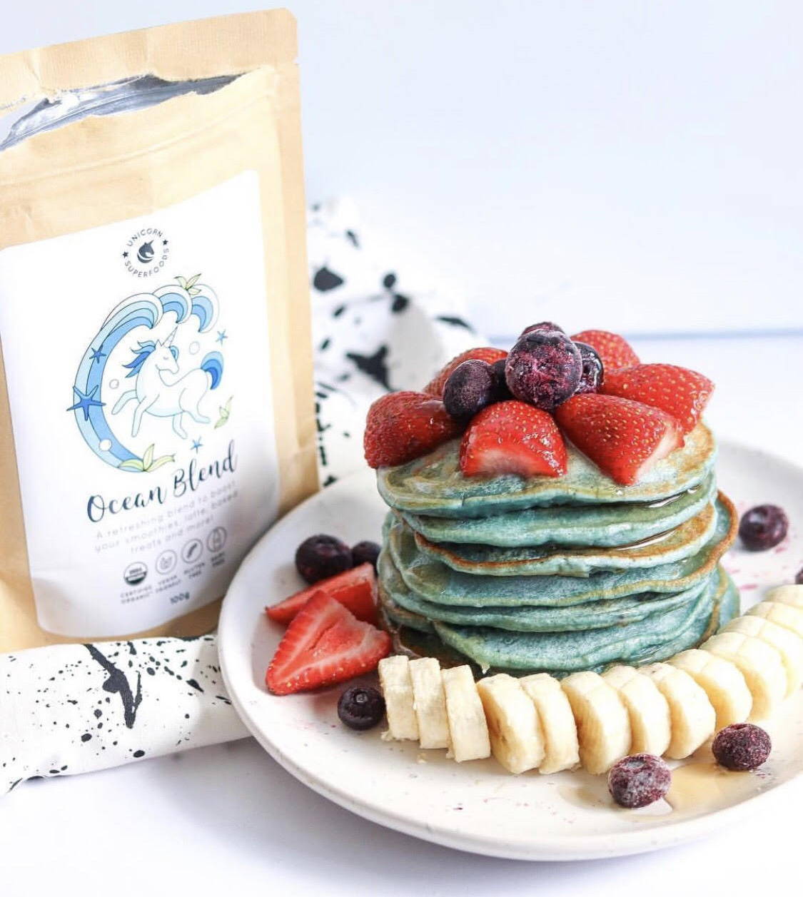 blue spirulina pancakes – Unicorn Superfoods